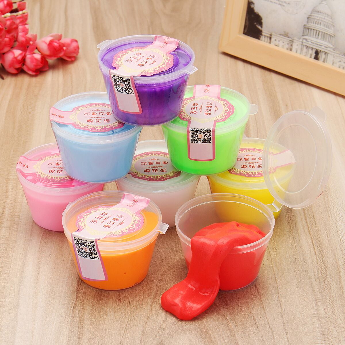 FLUFFY FLOAM SLIME CANDYFLOSS CLAY PUTTY SCENTED STRESS RELIEF KIDS TOY ...