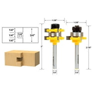 Yonico 22.5 Degree Lock Miter Glue Joint Router Bit Set - 1/2" Shank ...