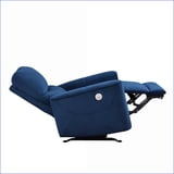 Recliners Modern Power Rocker Reclining Chair, Navy Blue Velvet ...