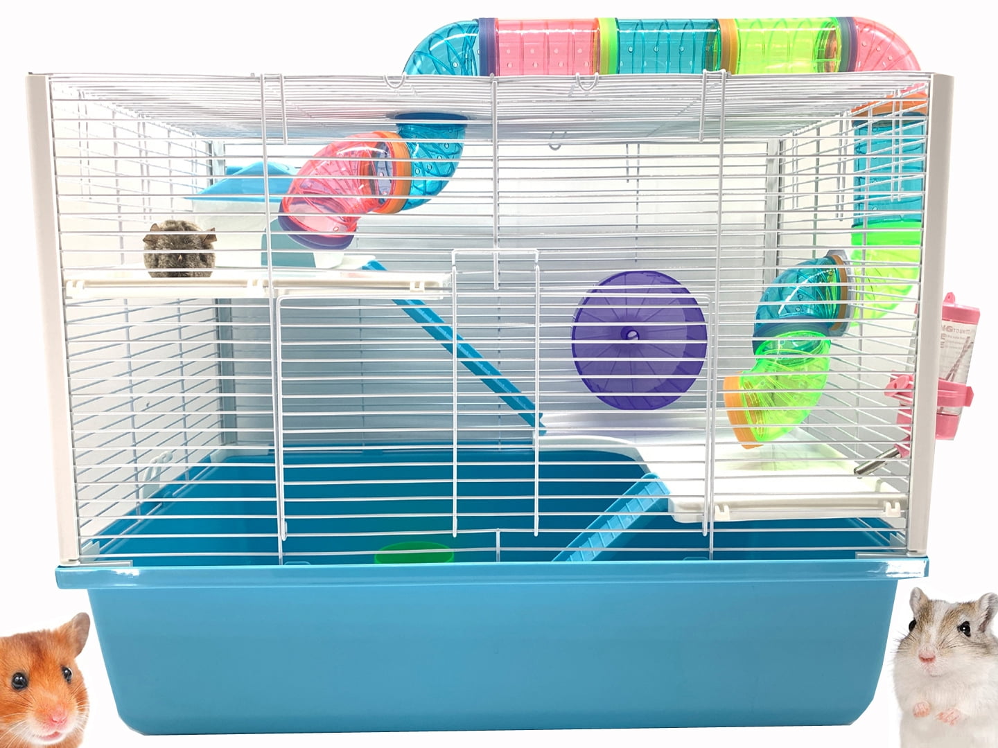 LARGE 3-Tiers Deluxe Hamster Mansion Mouse Habitat Gerbil Home Critters ...