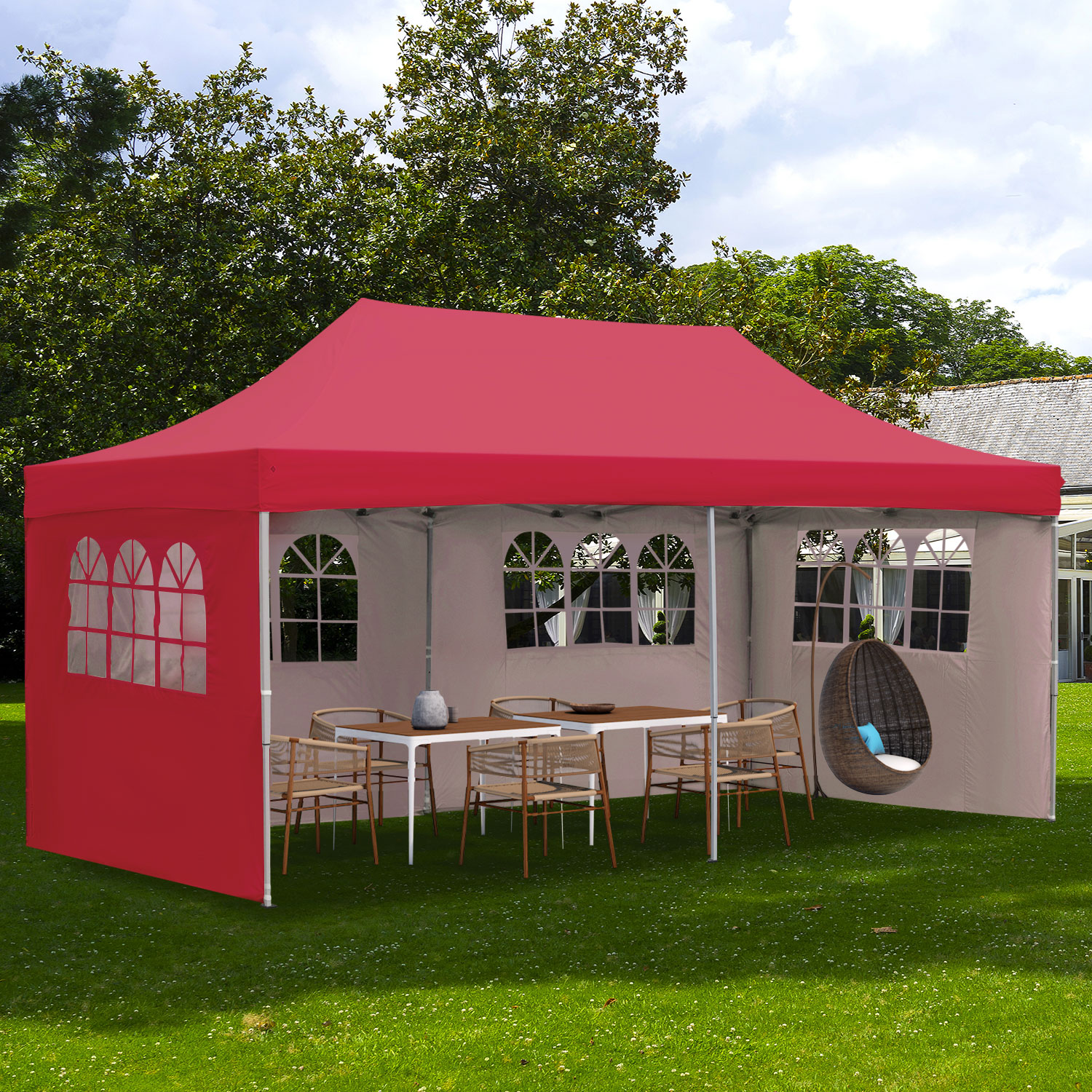 Outdoor Basic 10' x 20' Pop up Instant Canopies Tent with 4 Removable ...