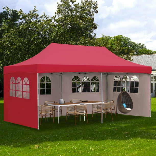 Outdoor Basic 10' x 20' Pop up Instant Canopies Tent with 4 Removable ...