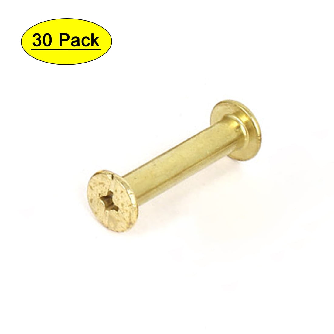 Uxcell 5x25mm Brass Plated Binding Chicago Screw Post for Leather ...