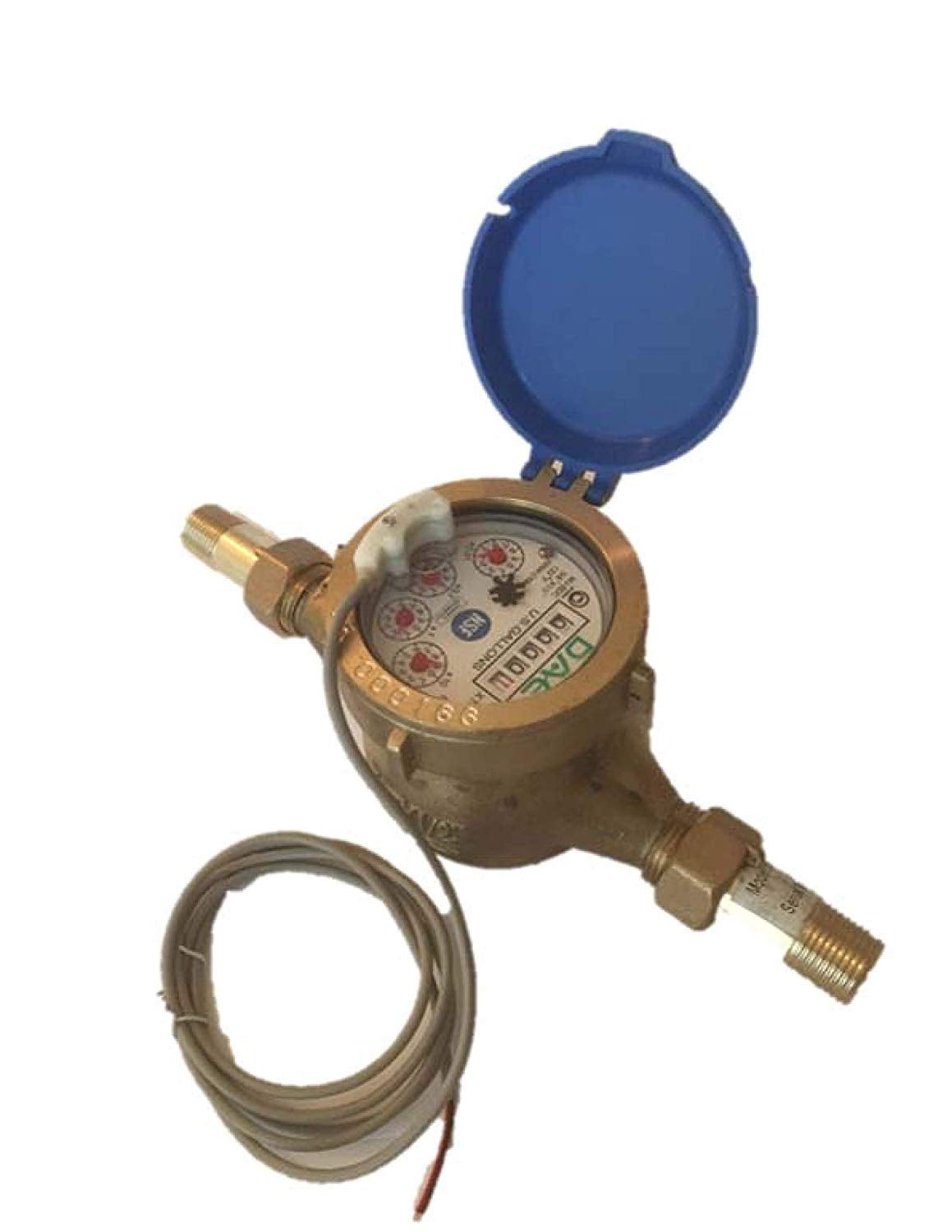 DAE MJ-50 Lead Free Potable Water Meter, 1/2" NPT Couplings, Pulse ...