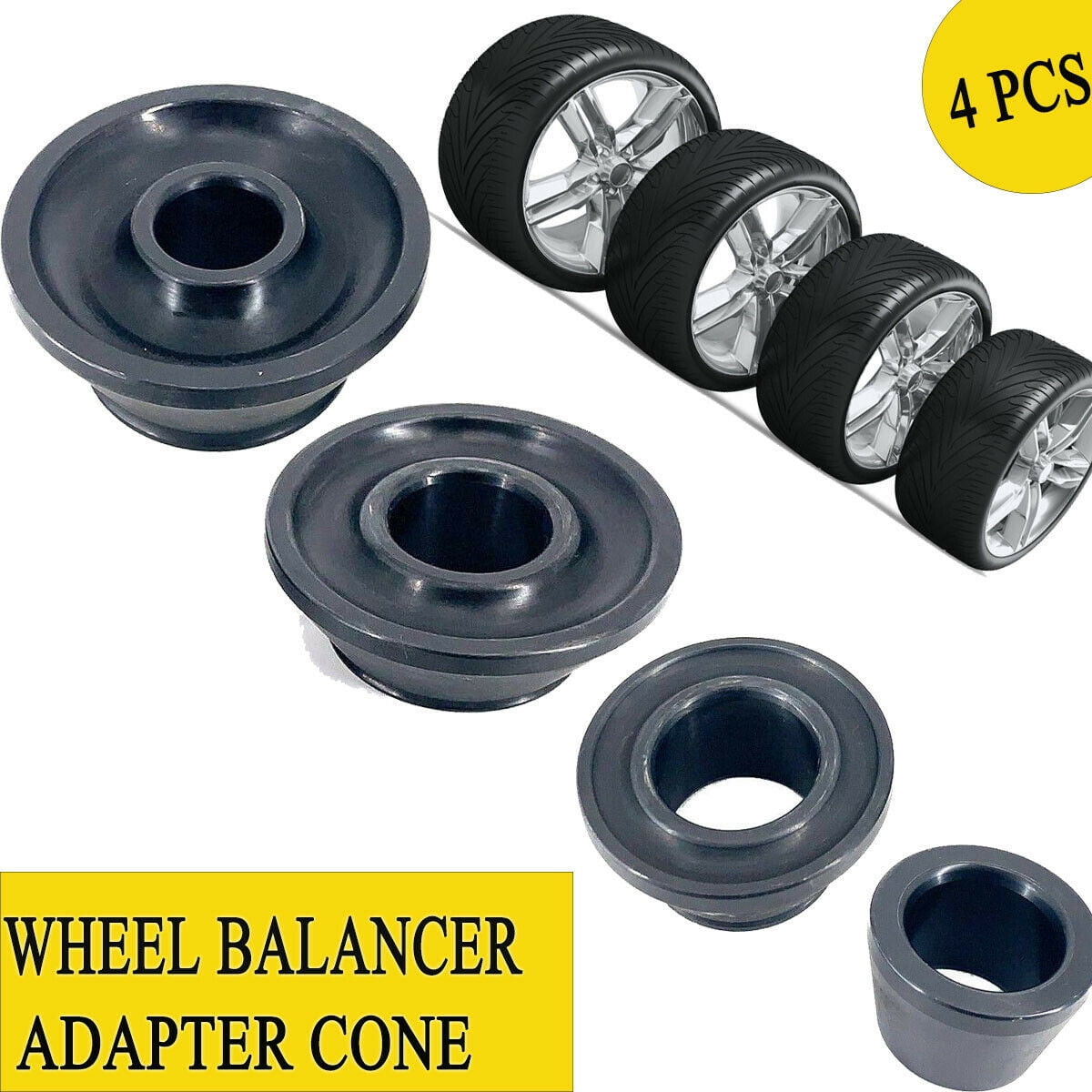 4 Pieces Set Carbon Steel Wheel Balancer Standard Taper Cones Kit for ...