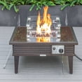 Leisuremod Walbrooke Modern Outdoor Square Fire Pit Table with Powder-Coated Aliuminum Frame and ...