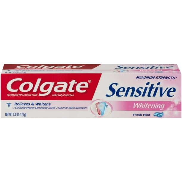 Colgate Sensitive Whitening Toothpaste - 6 oz, Pack of 5 - Walmart.ca