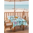 52x70 Inch Outdoor Tablecloth with Umbrella Hole Zipper Rectangle Teal ...