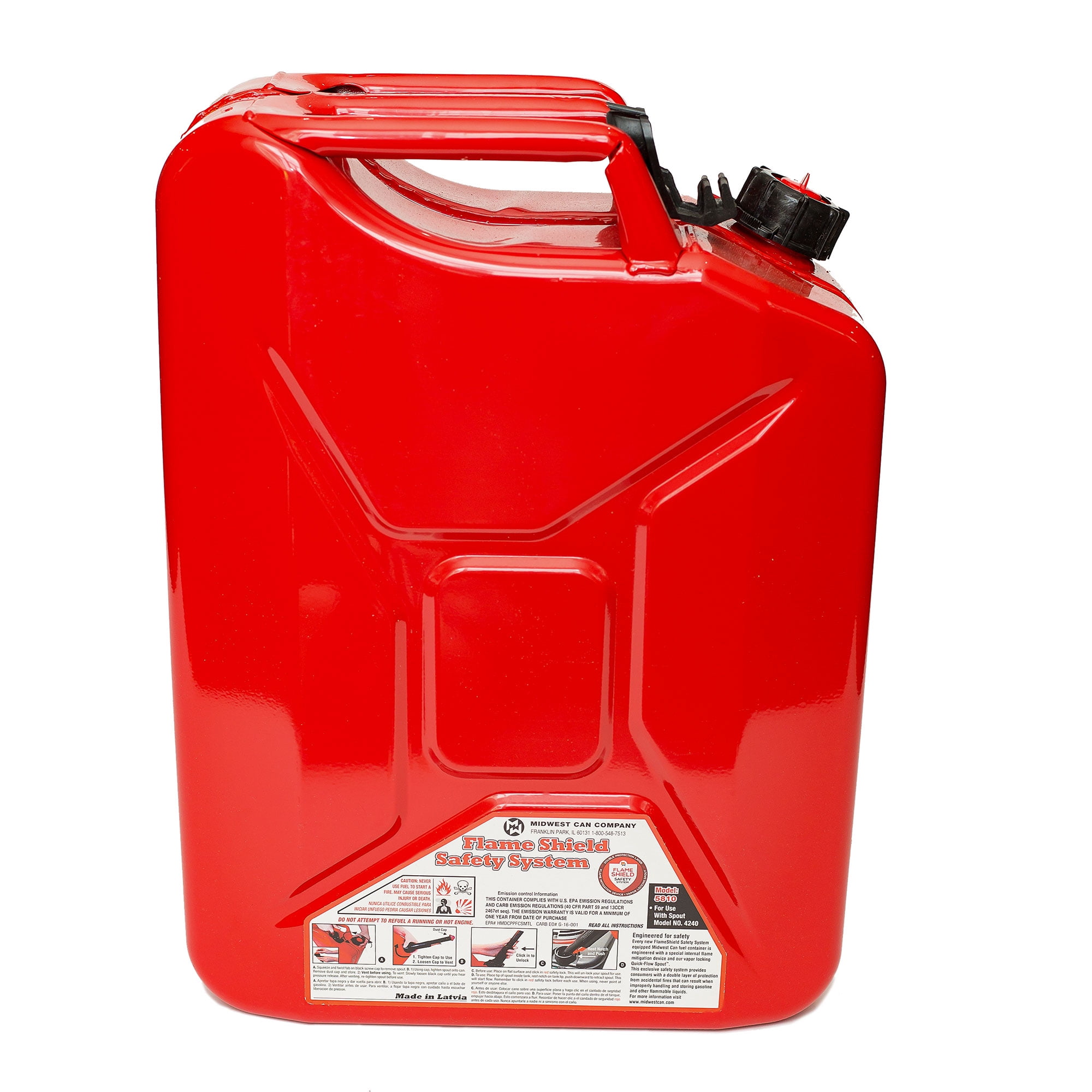 Midwest Can 8110 Plastic Jerry Can 5 Gallon Diesel Capacity, Military ...
