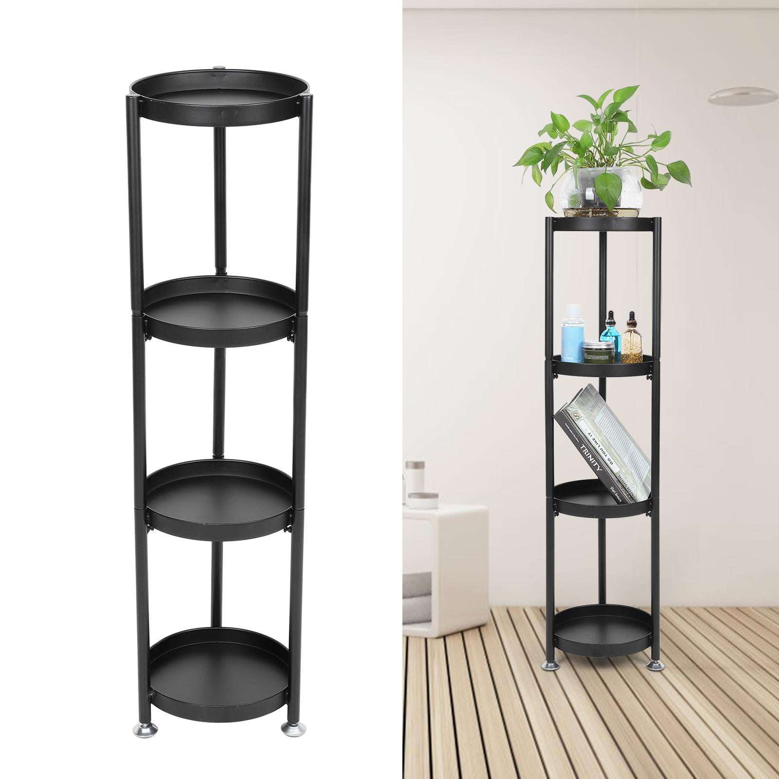 4-Tier Bathroom Corner Rack Side Standing Storage Open Shelf Unit, Free ...