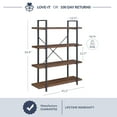 BELLEZE Contemporary Iron Wood Bookcase - 4 Tier Industrial Metal Frame ...