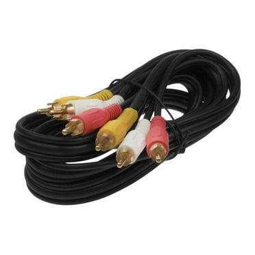 Triple RCA Cable 35' Left and Right Audio + Video - Walmart.com