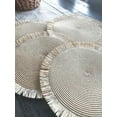 Fennco Styles Handwoven Fringe Boho Placemats 15" Round, Set of 4 ...