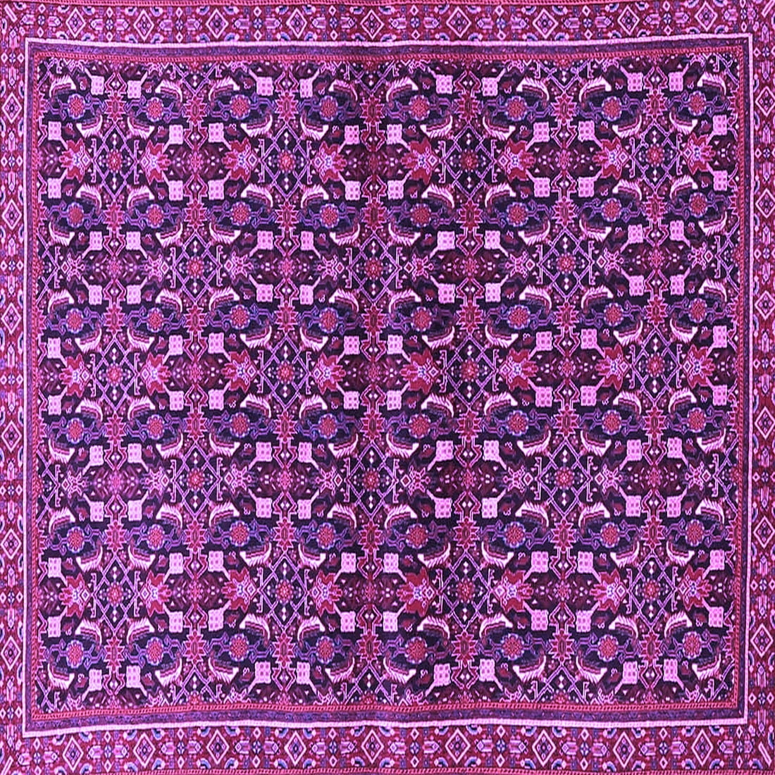 Ahgly Company Indoor Square Persian Purple Traditional Area Rugs, 6 ...