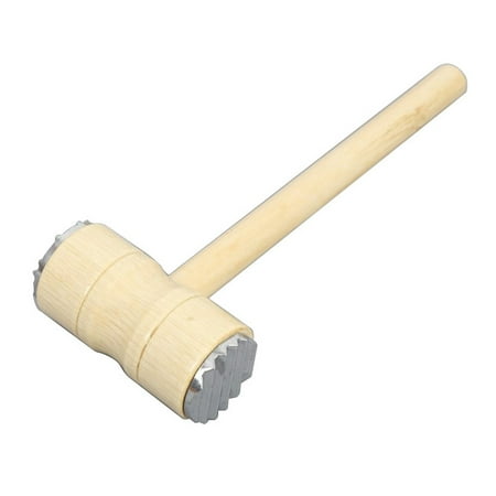 Wooden Meat Hammer Chopstick Double Sided Chop Hammer with Metals Round ...