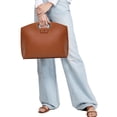 2-Piece Set Business Laptop Bag for Women, Water-Resistant Leather Work ...
