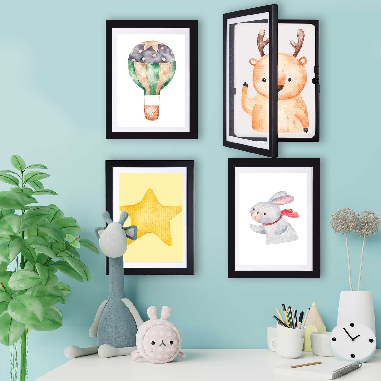 Waroomhouse Picture Frame with Support Leg Clear View Front Opening ...