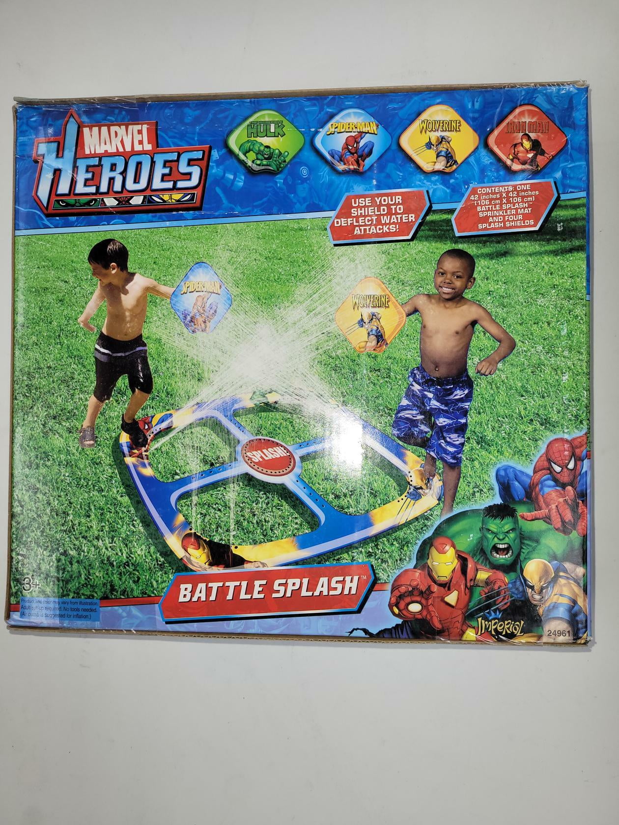 Marvel Heroes Battle Splash with Sprinkler Mat and Super Hero Shields ...