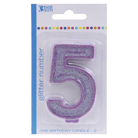 Bakery Crafts Glitter Number 5 Birthday Candle, Purple, 3" - Walmart.com