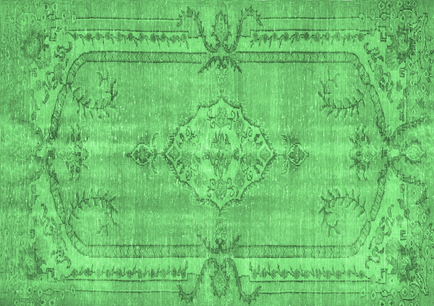 Ahgly Company Indoor Rectangle Abstract Emerald Green Contemporary Area ...
