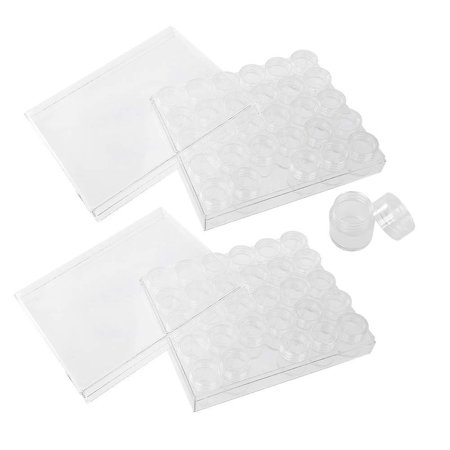 Acrylic Container Jars 30 Small Round Transparent Bead Storage 2 Packs ...