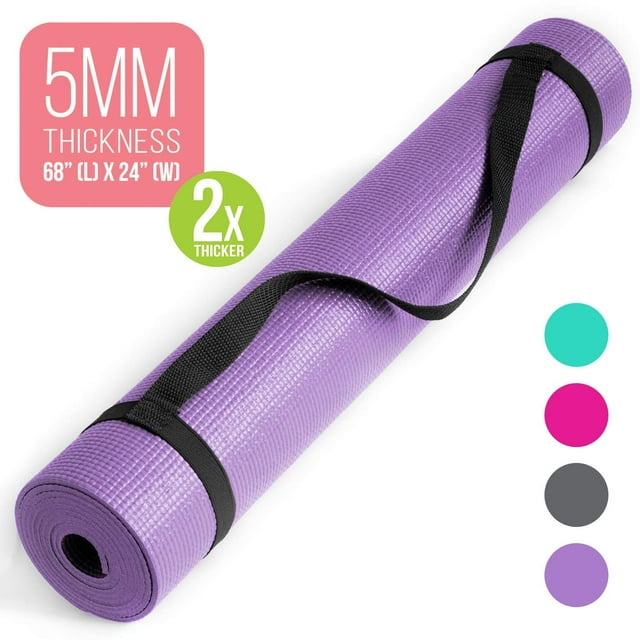 Nicole Miller Yoga Workout Mat, 4MM Thick Yoga Exercise Mat for Home ...