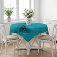 Abstract Teal Marble Liquid Texture Table Cloth 54x54in, Waterproof ...