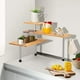 HYNAWIN Bamboo 3 Tier Counter Shelf Corner Storage Shelf with Hooks ...