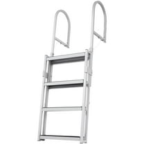 BENTISM Adjustable 4-Step Aluminum Dock Ladder, 55.1-67.1in Height, for ...