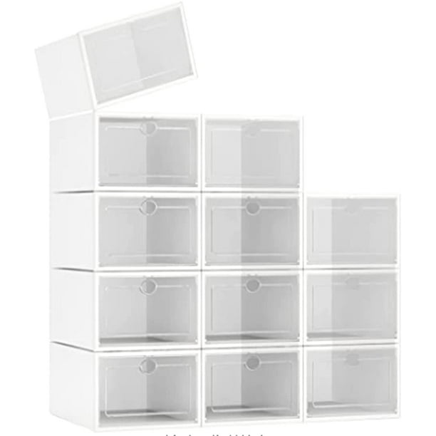 12-piece Shoes Storage Box, Clear Plastic Drawer-Style Front Opening ...