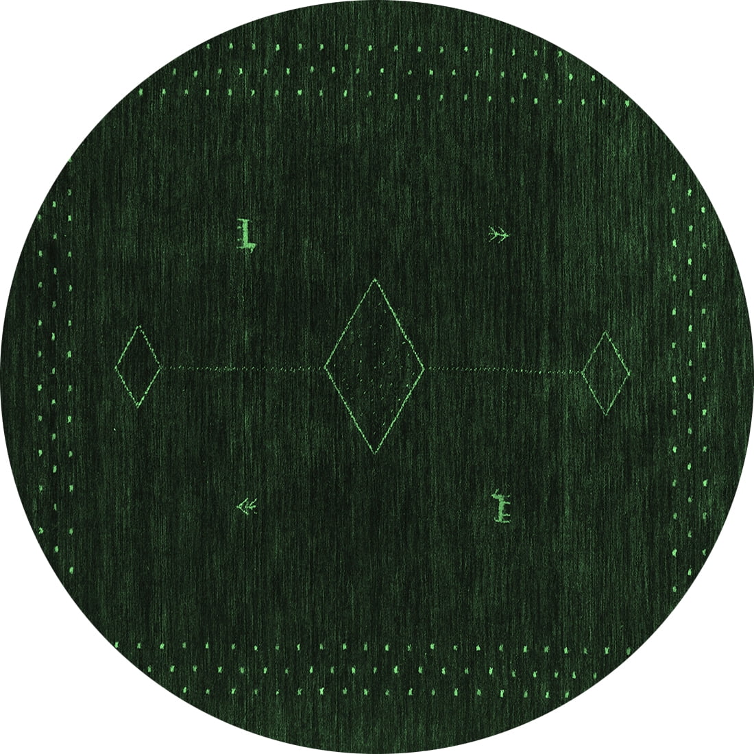 Ahgly Company Indoor Round Abstract Emerald Green Contemporary Area ...