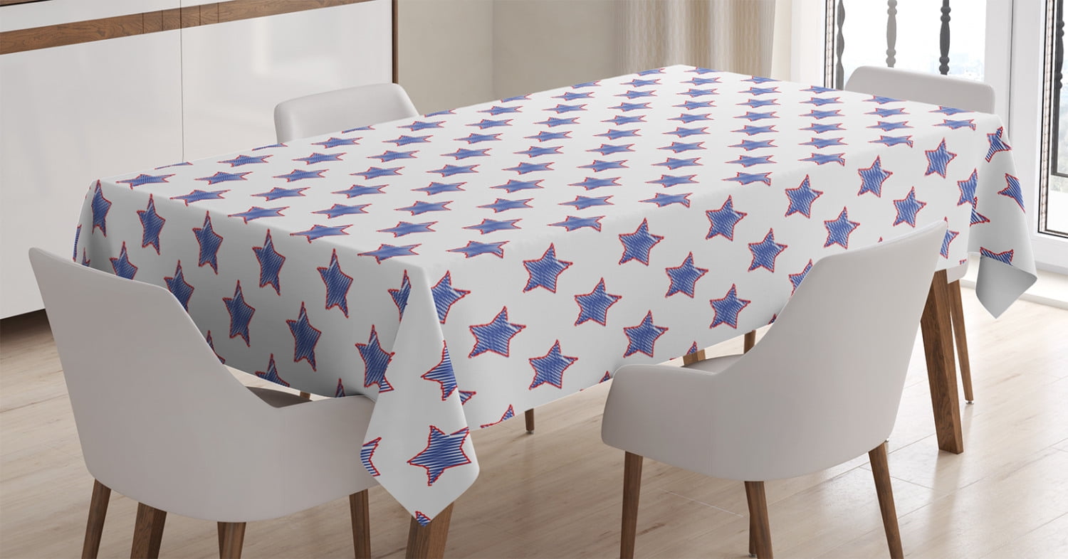 Ambesonne Star Tablecloth Rectangular Table Cover, USA Flag Star Nation ...
