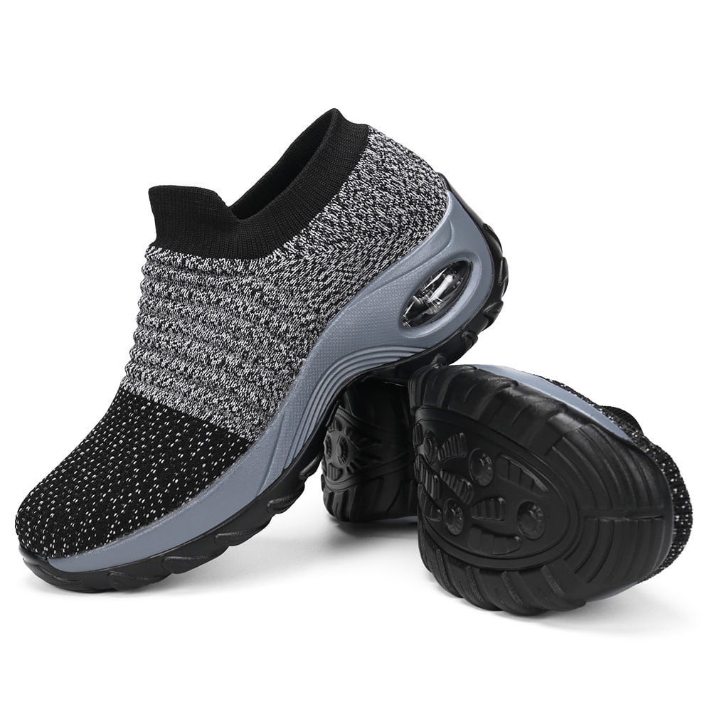 Womens Walking Shoes Comfortable Mesh Wedges Platform Running Sneakers ...