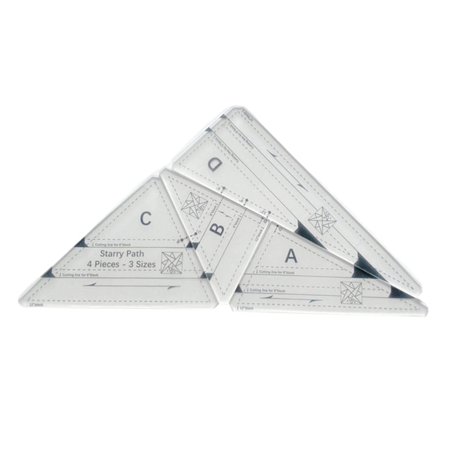 Set of 4 Triangle Quilting Ruler Sewing DIY Tool for Home - Walmart.com