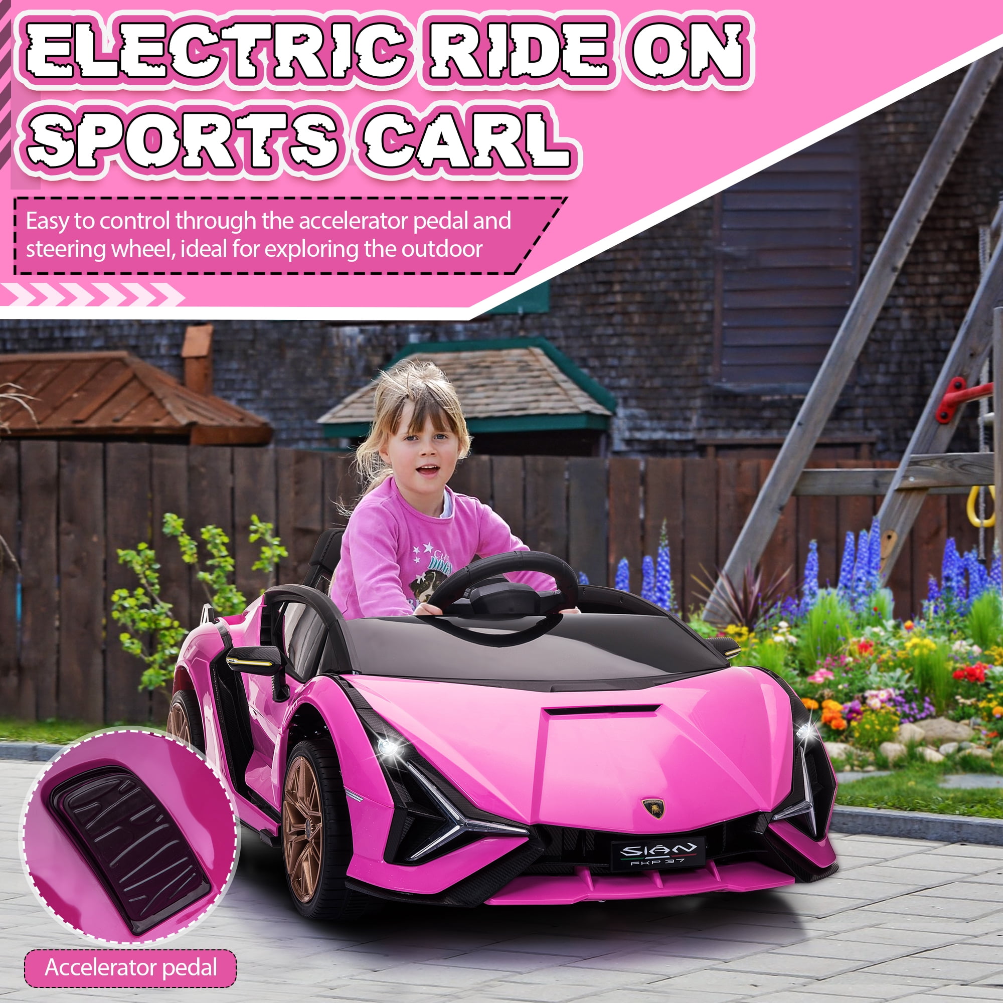 Tobbi Pink 12 V Lamborghini Sian Powered Ride-On Australia | Ubuy