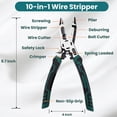 10-in-1 Wire Stripper Tool, Strip/Crimp/Cut 10-18 AWG Solid, CR-V Heavy ...