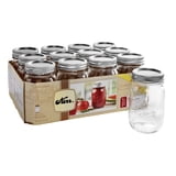 Kerr Regular Mouth Pint Glass Mason Jars with Lids and Bands, 16 oz ...
