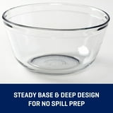 Mainstays Glass Mixing Bowl, 4 Quart Microwave Safe with Wide Opening ...
