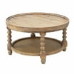 A&B Home Traditional Natural Wood Rattan Table, Open Cane Shelf - 29 ...