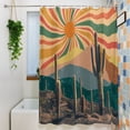 Abstract Color Sun Shower Curtains for Bathroom, Cactus Mountain Desert ...