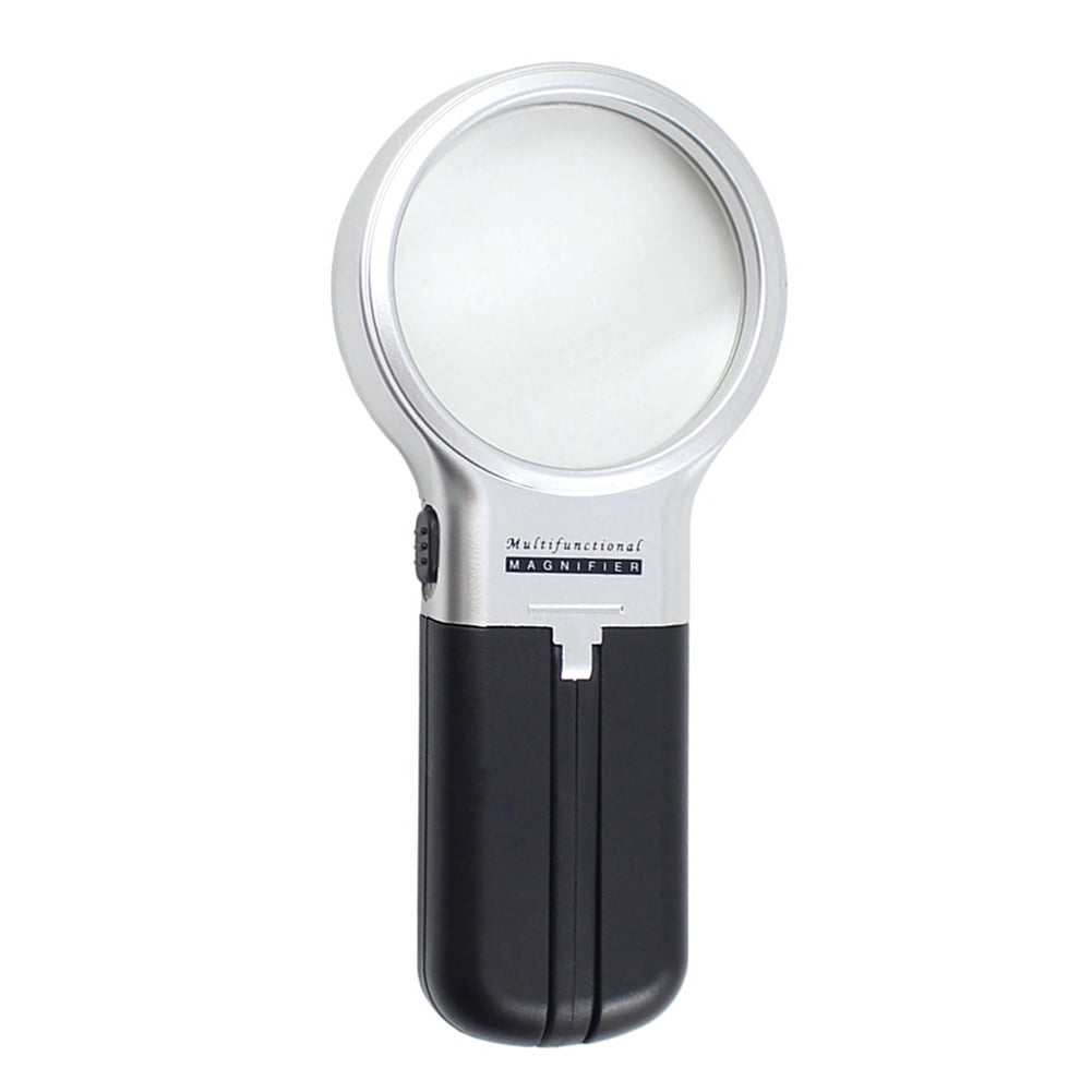 Lupa plegable 3x con 2 luces LED leyendo lupa portátil de mano ...
