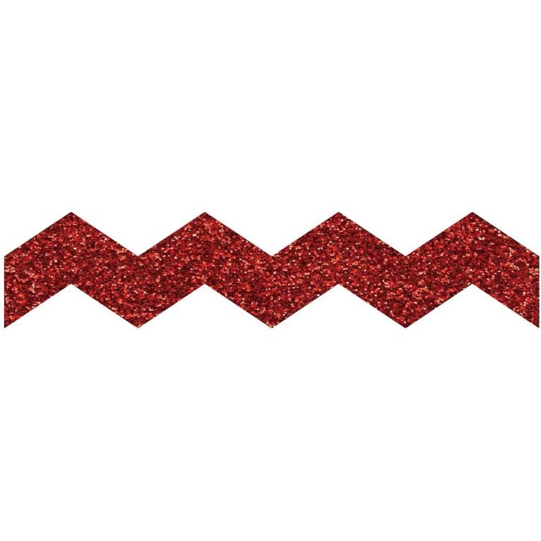 Red Glitter Chevron