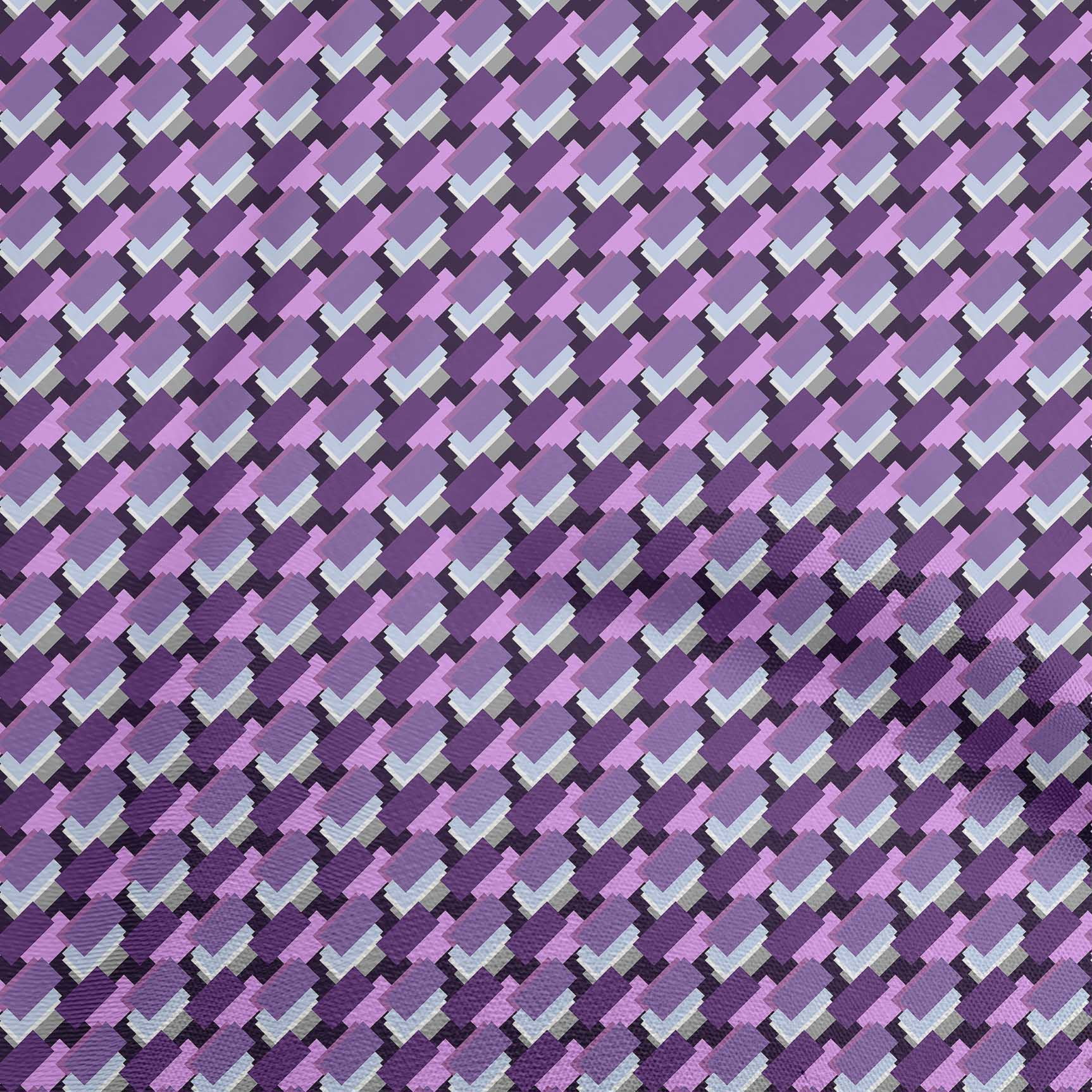 oneOone Cotton Poplin Twill Purple Fabric Geometric Diy Clothing ...