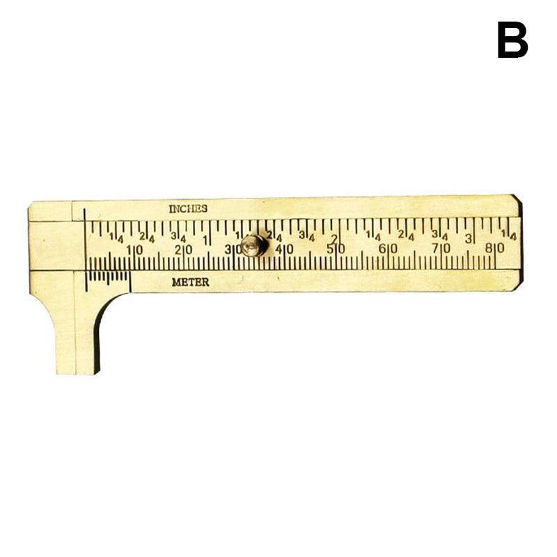 Mini Brass Scale 80mm Sliding Gauge Vernier Caliper Ruler Pocket ...