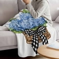 Blue Hydrangea Flower Blanket Soft Cozy Warm Throw Blanket for Couch ...