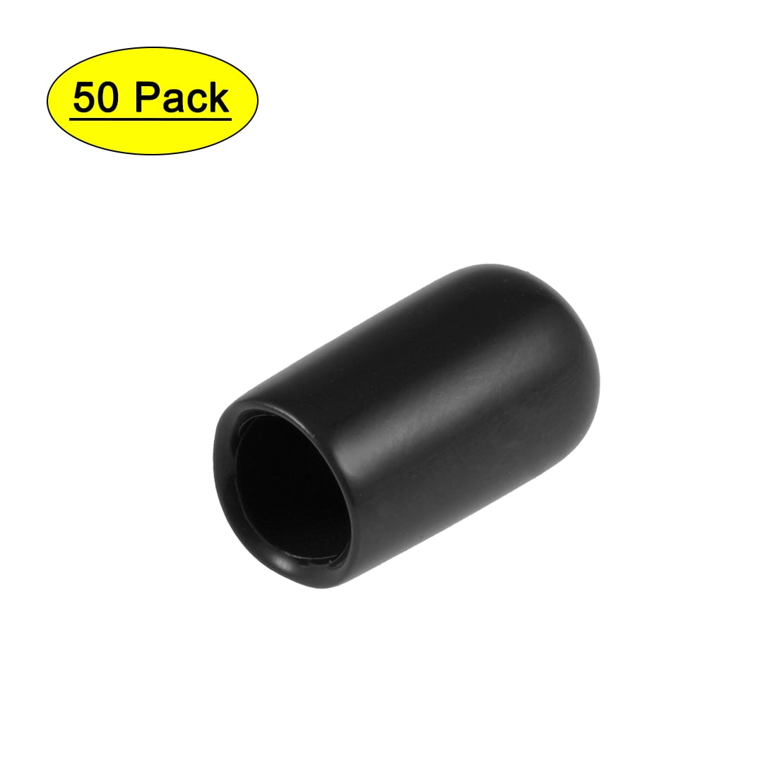 Uxcell 0.26'' Screw Thread Protectors End Caps Vinyl Black 50pcs ...