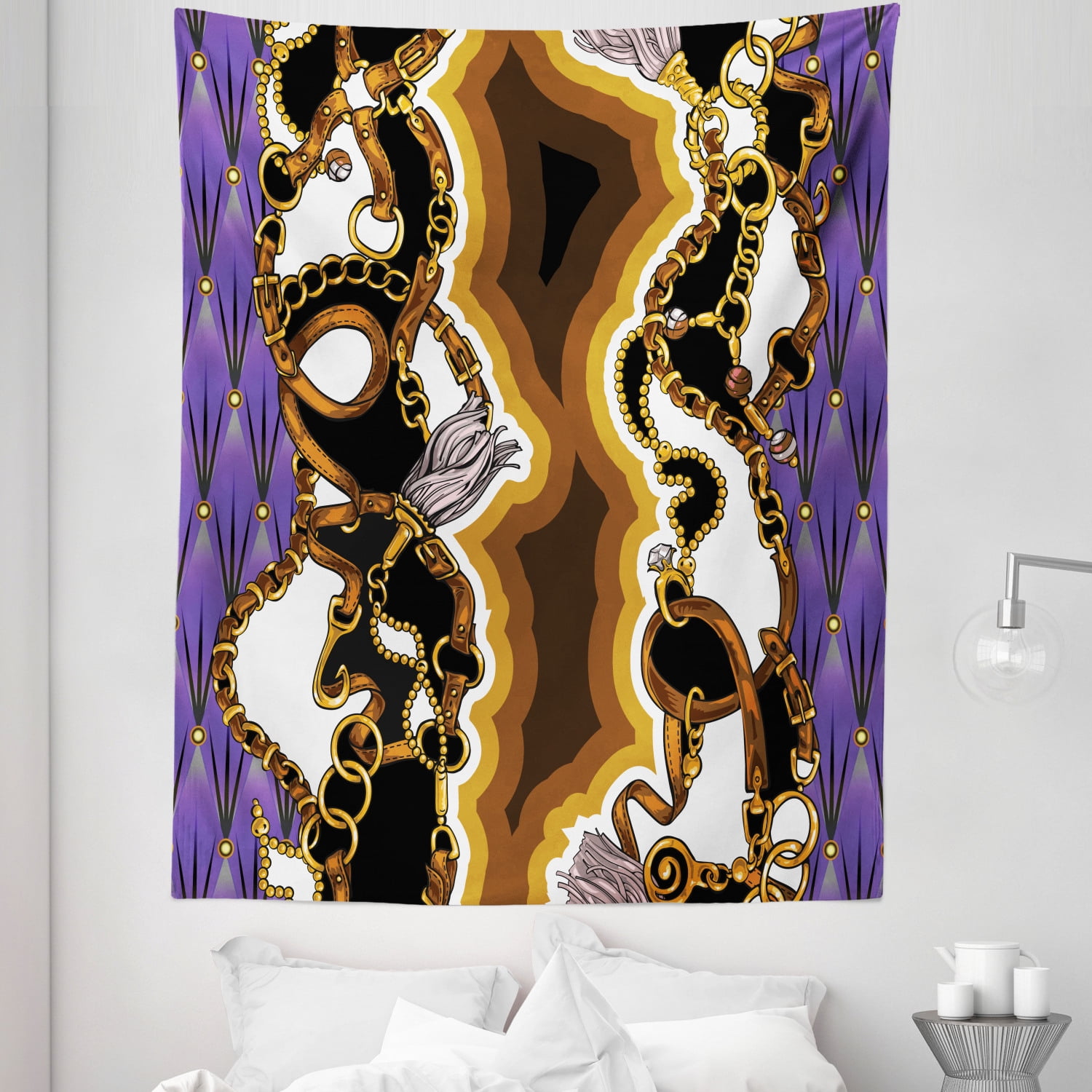 Groovy Tapestry, Funky Modern with Retro 80s Belts and Golden Chains ...