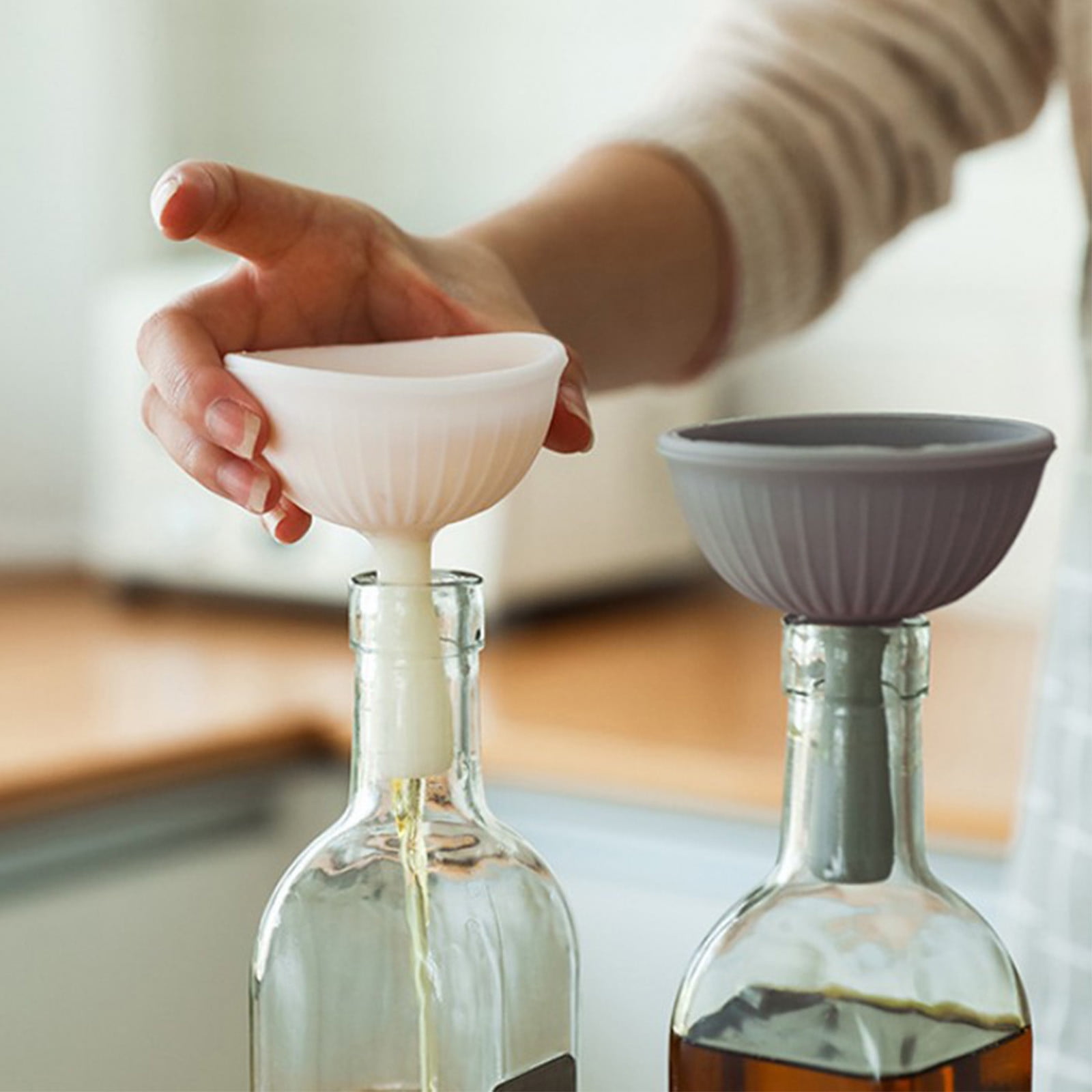 Embudo de silicona para cocina para transferencia de ingredientes ...
