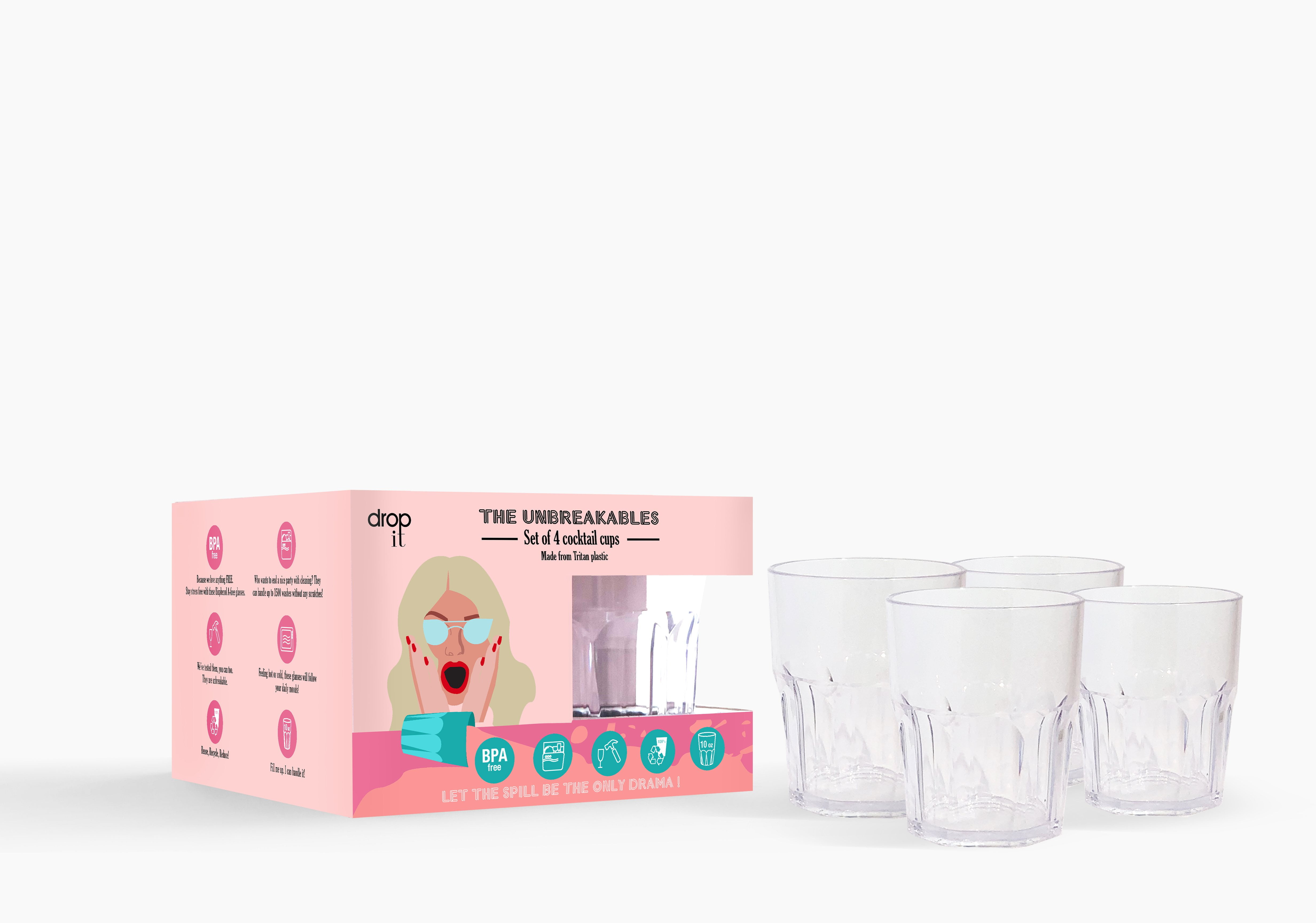The Unbreakables - Set of 4 small cocktail plastic glasses - Walmart.com