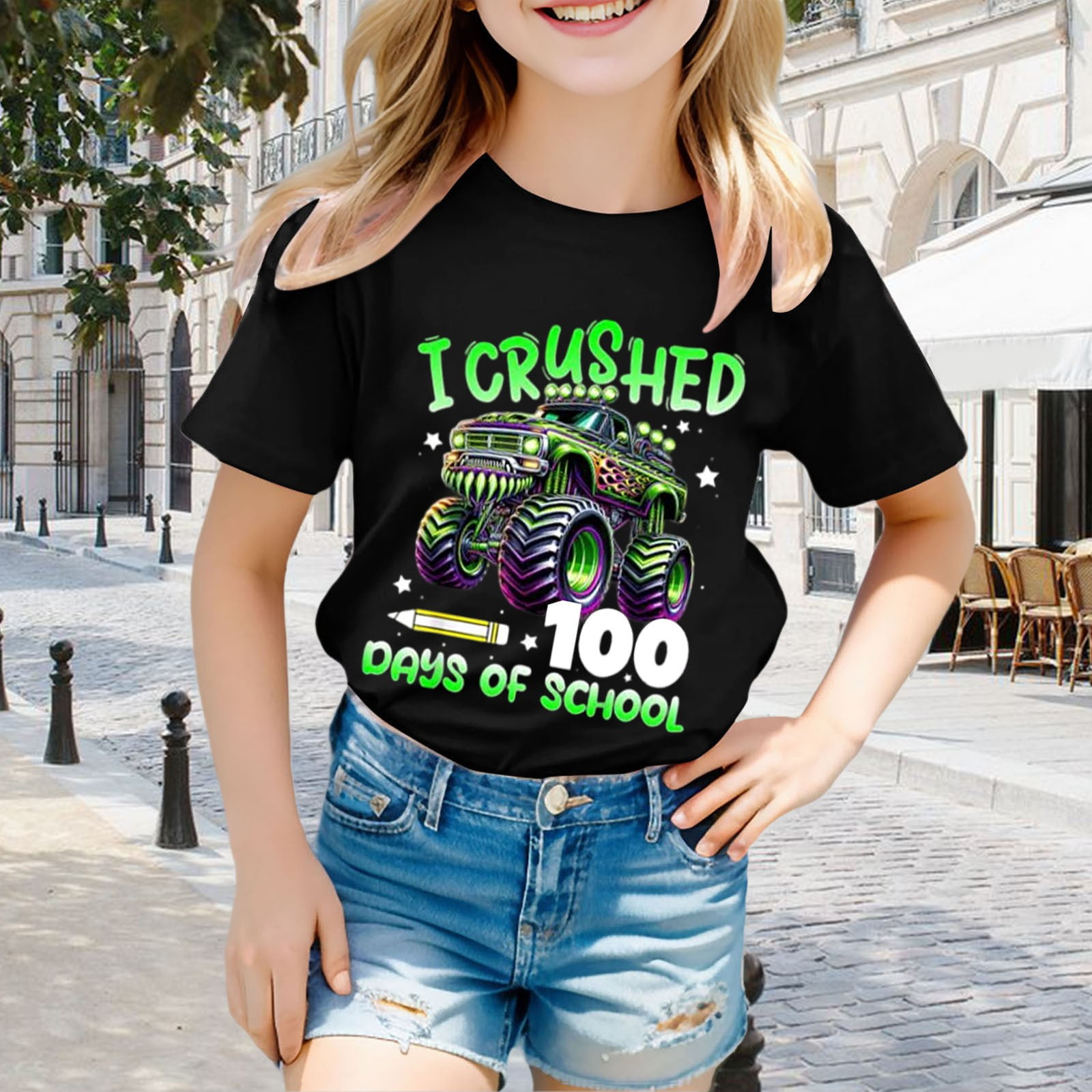 Click here for Zhangmingg Girls Top Celebration Tee For 100 Days... prices